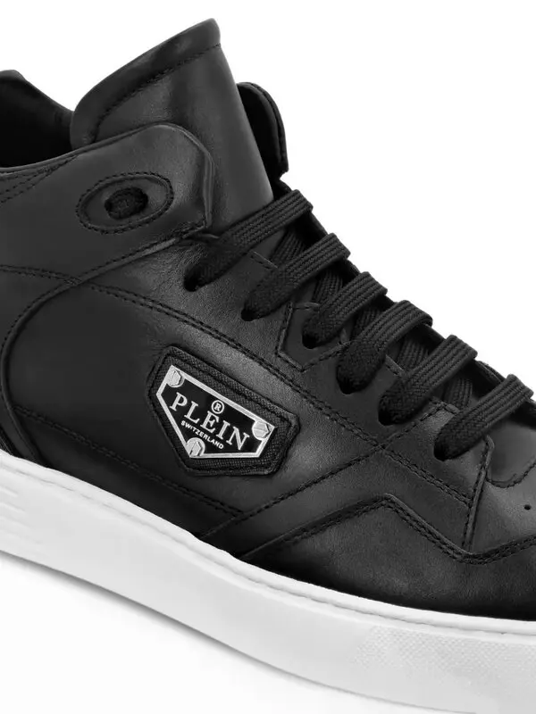 Philipp Plein Leather Hi-top Sneakers - Black