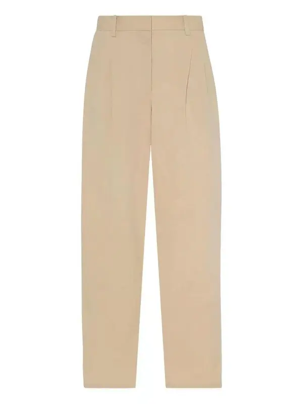 THE ROW Pleated-waistband Straight-leg Trousers - Neutrals