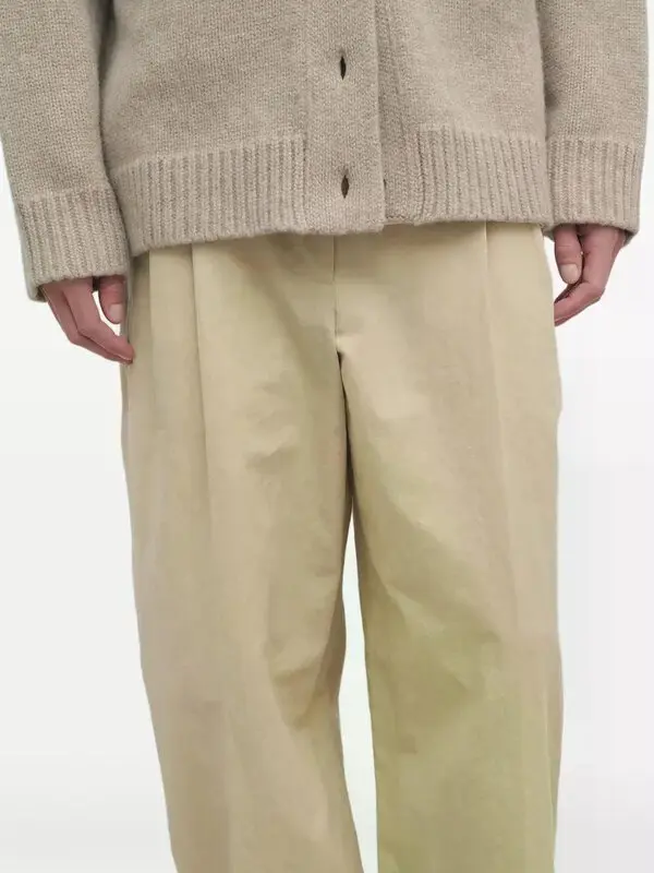 THE ROW Pleated-waistband Straight-leg Trousers - Neutrals