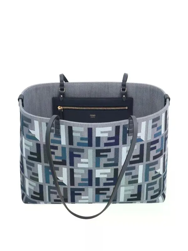 Fendi Large Roll Tote Bag With Ff Motif - Blue