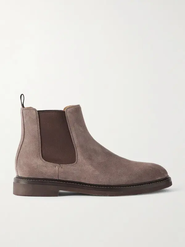 Brunello Cucinelli Suede Chelsea Boots - Brown