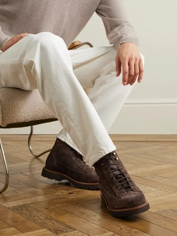Brunello Cucinelli Suede Lace-up Boots - Brown