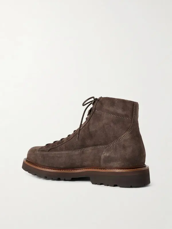 Brunello Cucinelli Suede Lace-up Boots - Brown
