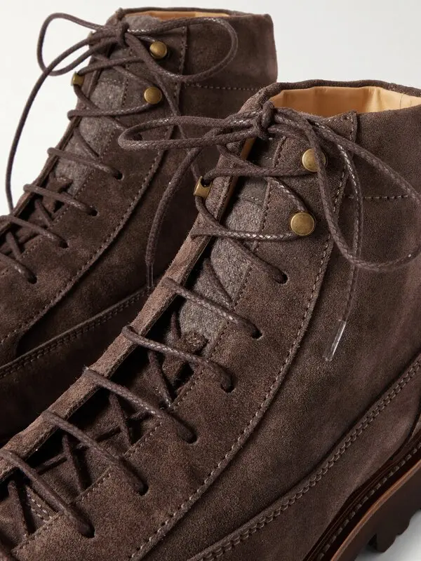 Brunello Cucinelli Suede Lace-up Boots - Brown