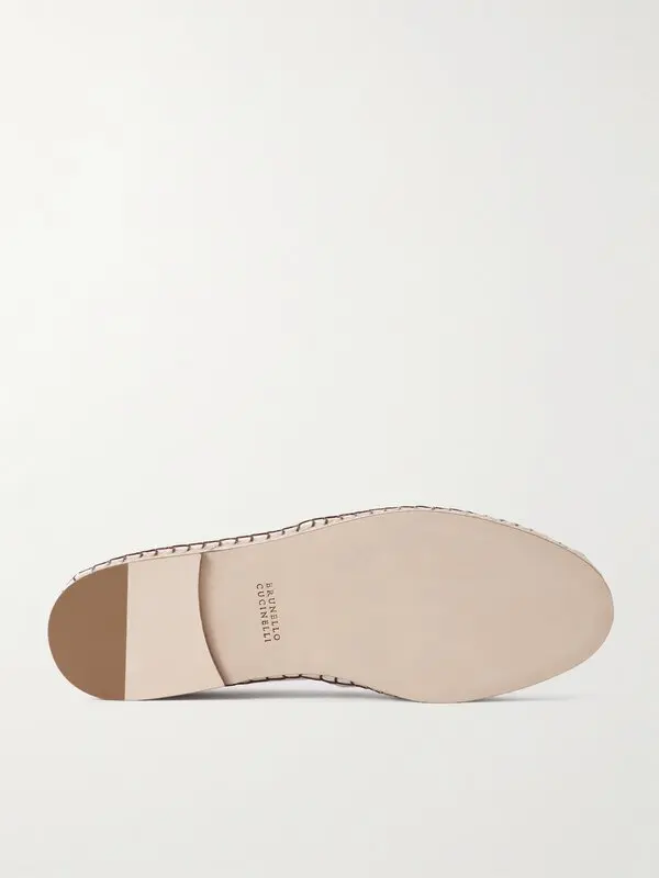 Brunello Cucinelli Leather-trimmed Canvas Espadrilles