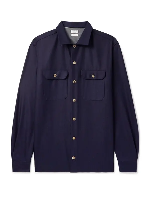 Brunello Cucinelli Brushed Wool-twill Overshirt