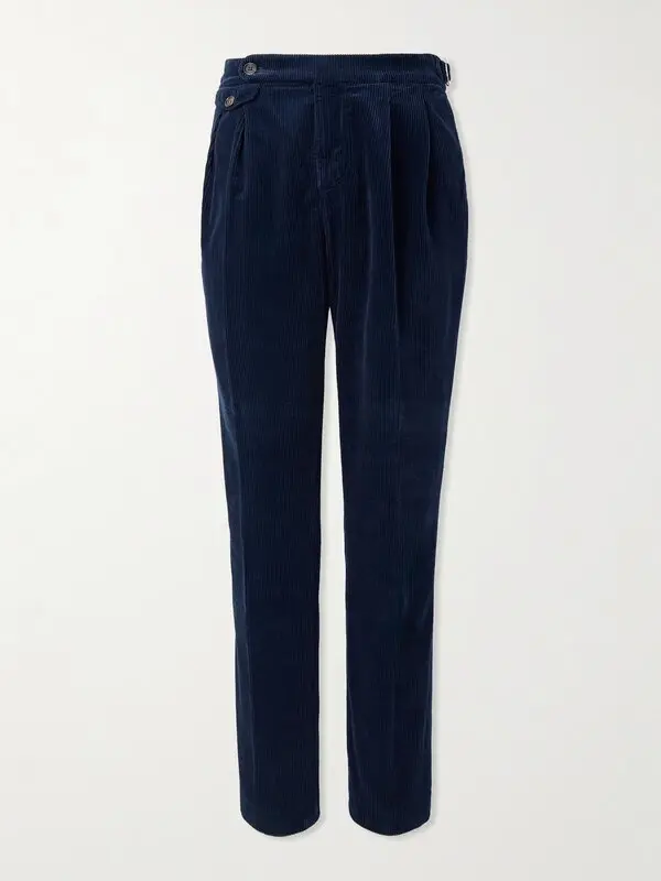 Brunello Cucinelli Straight-leg Cotton-corduroy Trousers - Blue
