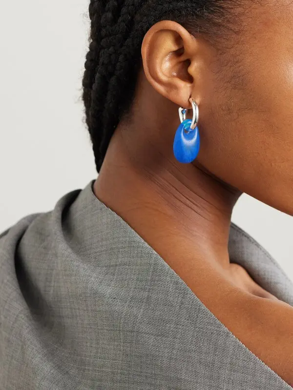 Dinosaur Designs Small River Rock Hoop Earrings