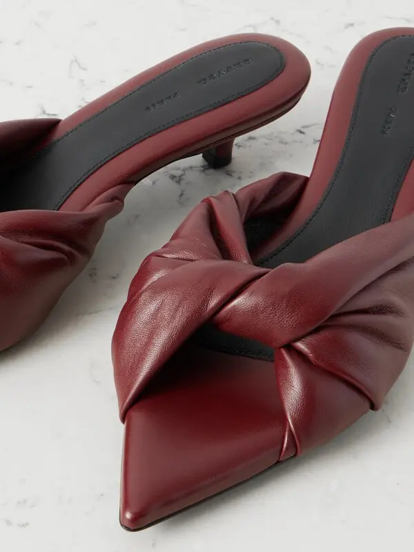 Carven Knotted Leather Mules