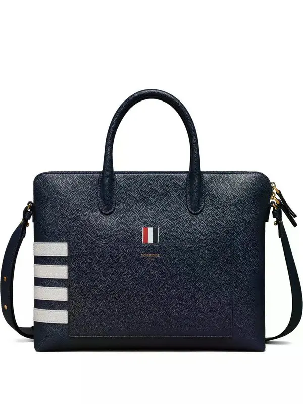 Thom Browne Leather Tote Bag - Blue