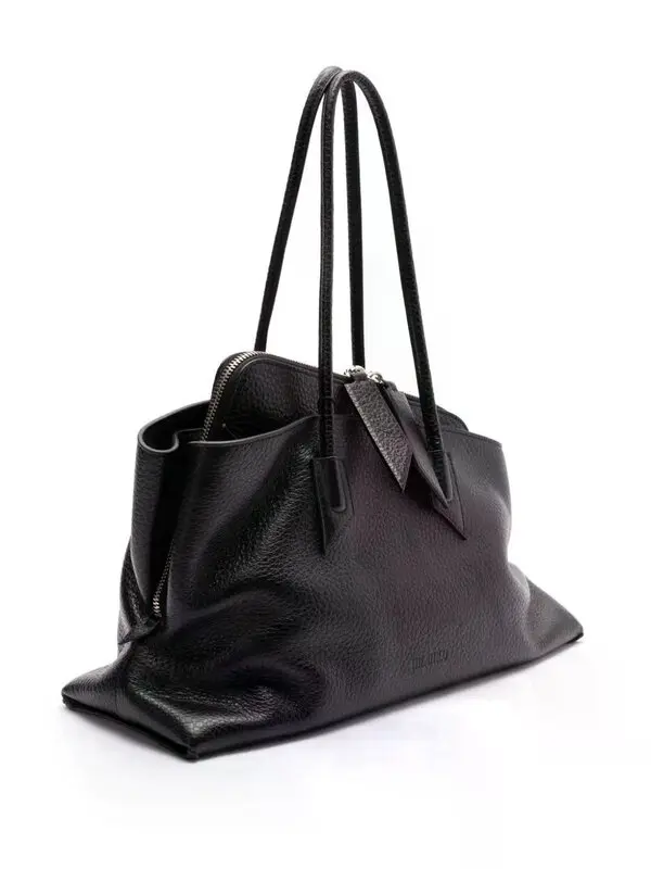 Attico La Passeggiata M Leather Tote Bag - Black