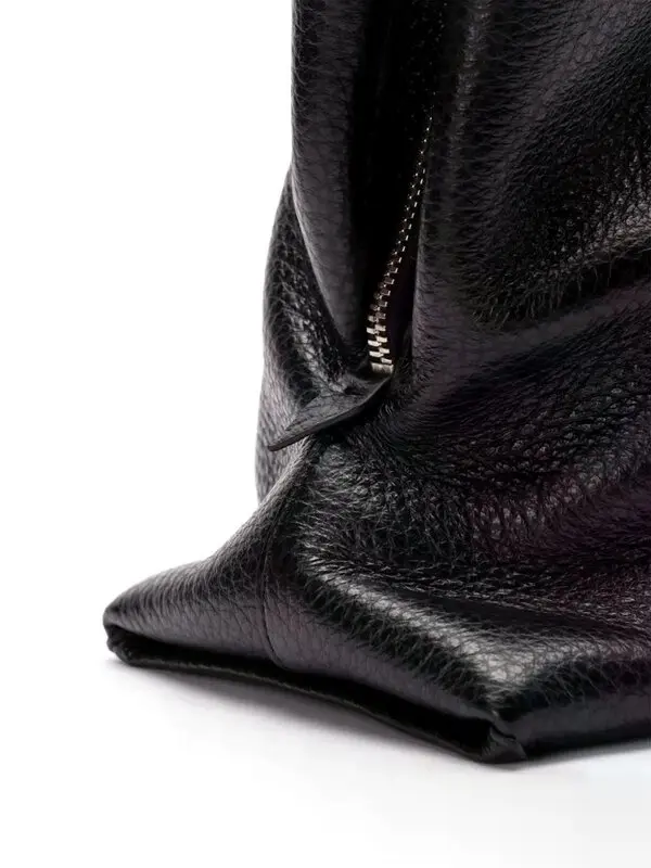 Attico La Passeggiata M Leather Tote Bag - Black