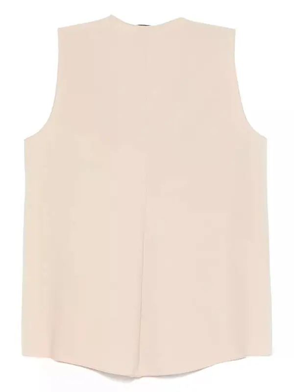 BLANCA VITA Sleeveless V-neck Top - Neutrals