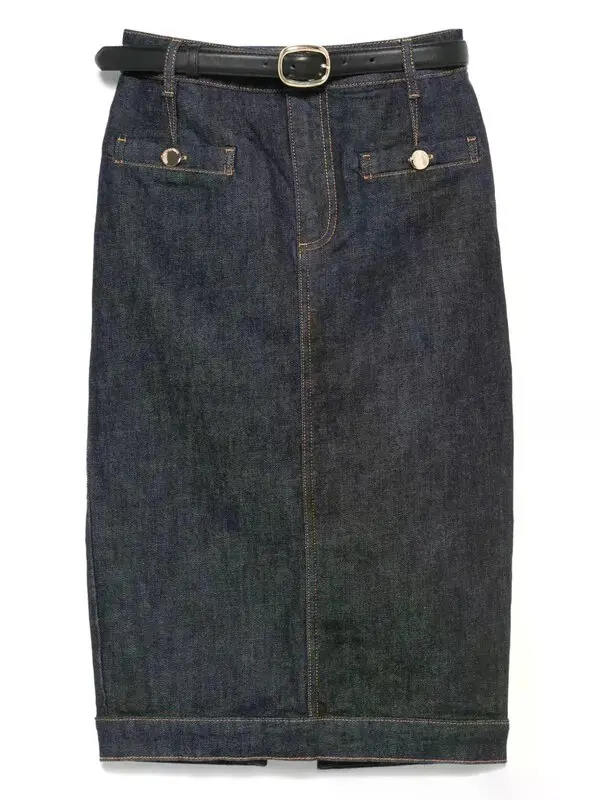 SELF-PORTRAIT Denim Pencil Skirt