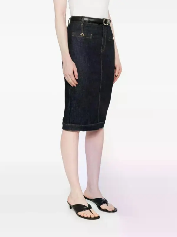 SELF-PORTRAIT Denim Pencil Skirt