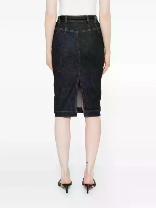 SELF-PORTRAIT Denim Pencil Skirt