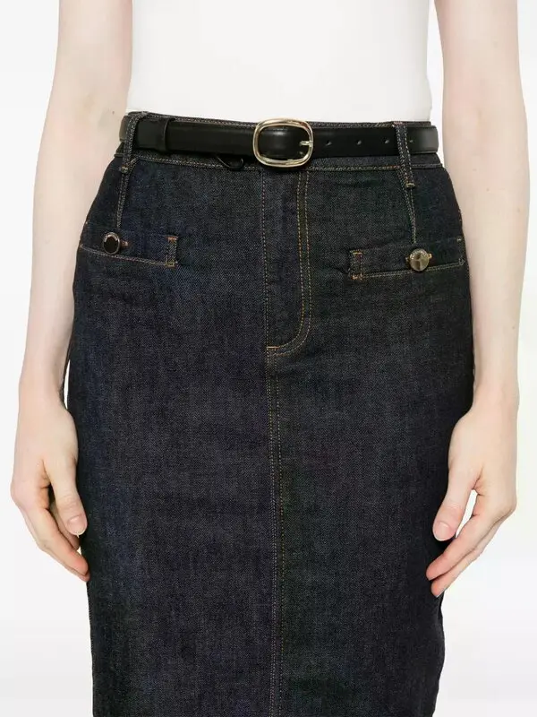 SELF-PORTRAIT Denim Pencil Skirt