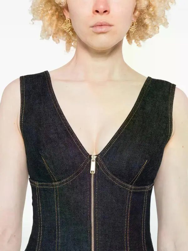 SELF-PORTRAIT Denim Mini Dress