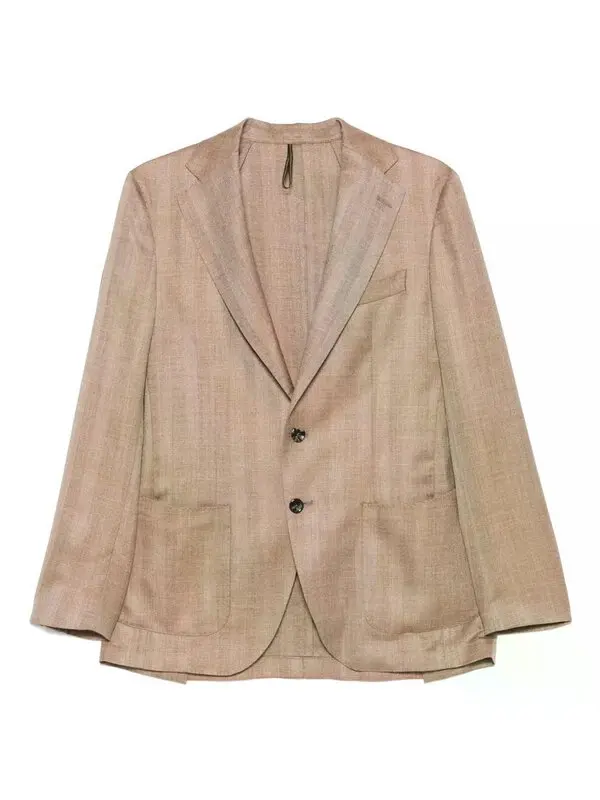 DELL'OGLIO Wool-blend Blazer - Brown