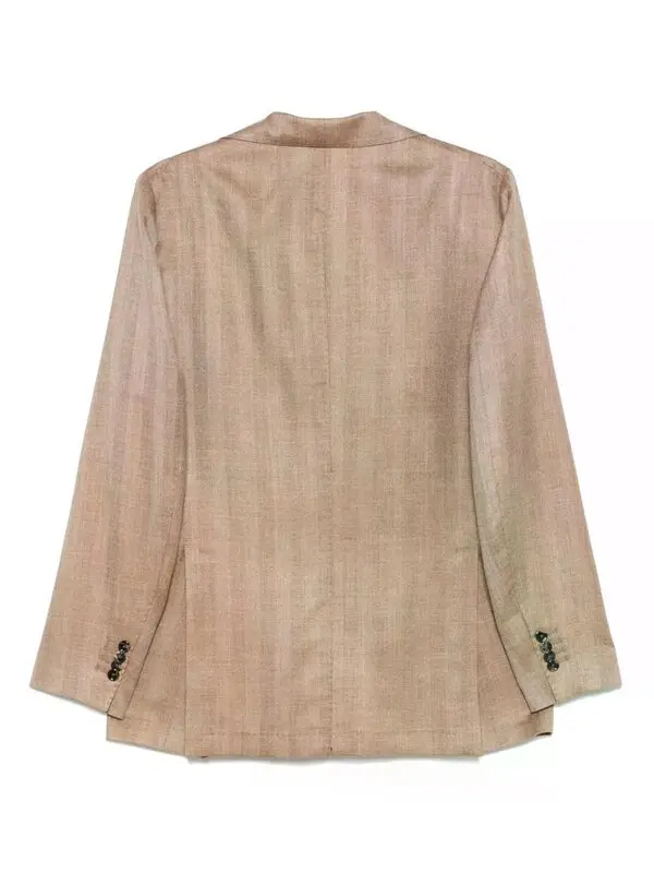 DELL'OGLIO Wool-blend Blazer - Brown