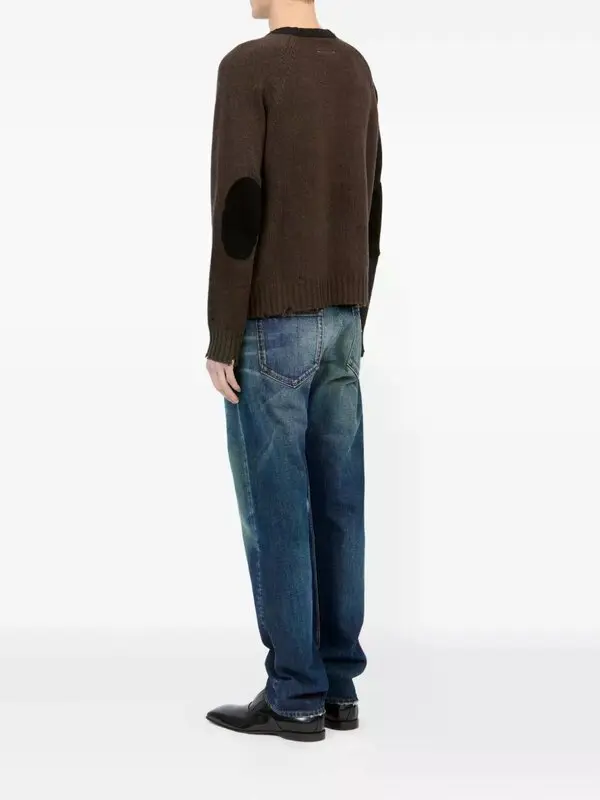 MAISON MARGIELA Distressed-hem Jumper - Brown