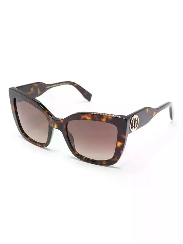 Marc Jacobs Logo-plaque Cat-eye Sunglasses - Brown