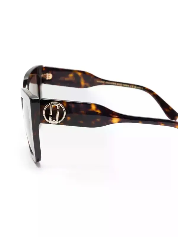 Marc Jacobs Logo-plaque Cat-eye Sunglasses - Brown