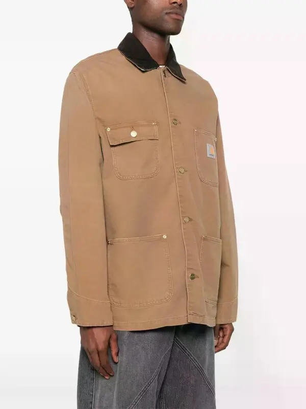 Carhartt Work In Progress Chore Jacket With Corduroy Collar - Brown