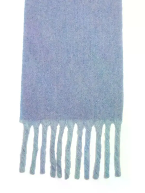Acne Studios Fringed Logo Scarf - Blue
