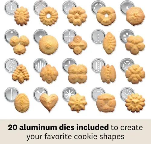 MARCATO Atlas Biscuit Maker Press, Includes 20 Cookie Disc Shapes