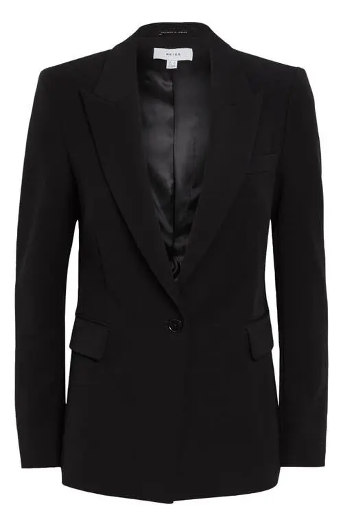 REISS Gabi Peak Lapel Blazer - Navy