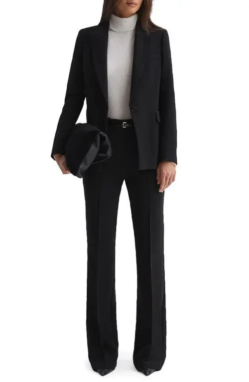 REISS Gabi Peak Lapel Blazer - Navy