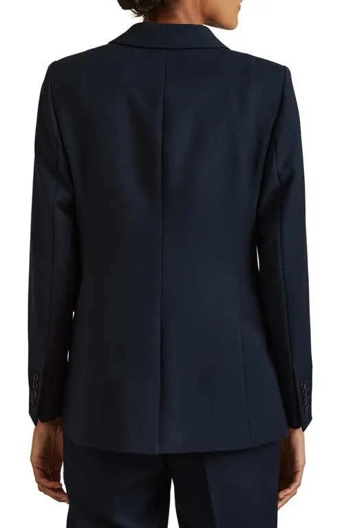 REISS Gabi Peak Lapel Blazer - Navy