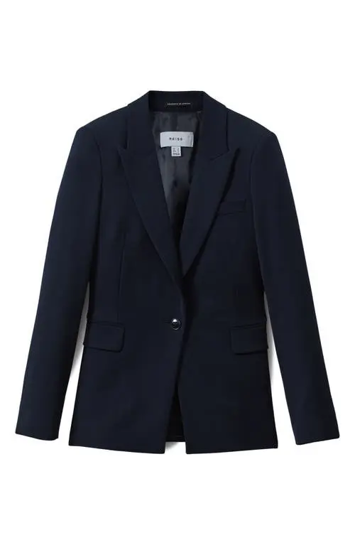 REISS Gabi Peak Lapel Blazer - Navy