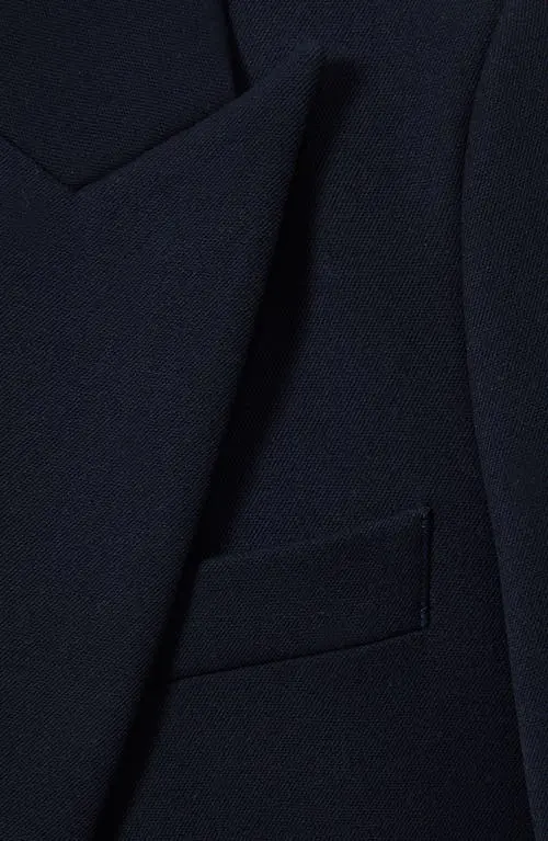 REISS Gabi Peak Lapel Blazer - Navy