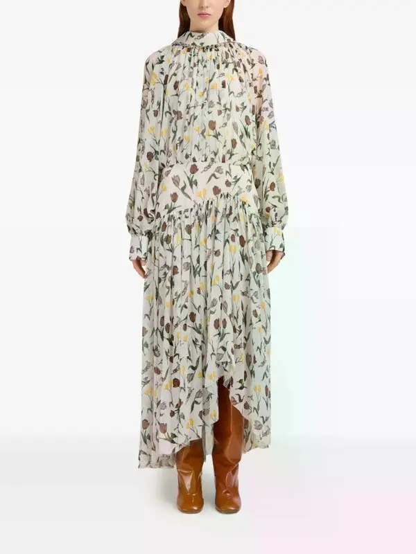 Marni Floral-print Ruffled Dress