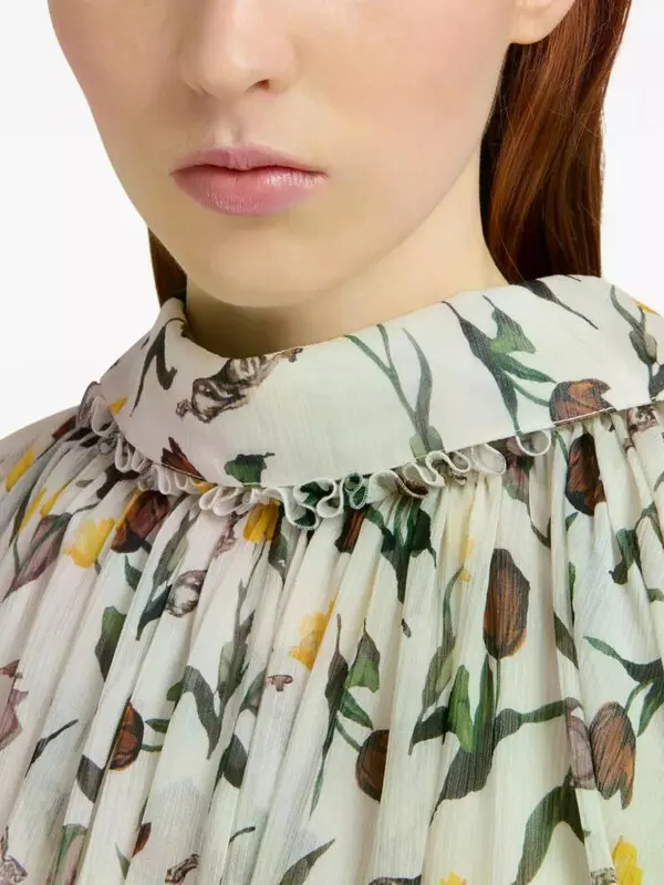 Marni Floral-print Ruffled Dress