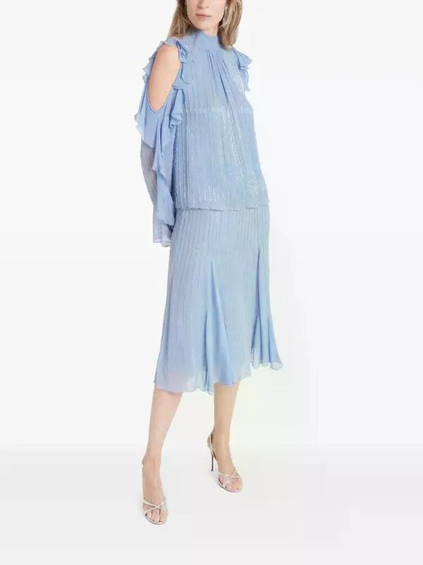 TEMPERLEY LONDON Beaded Pleated Midi Skirt
