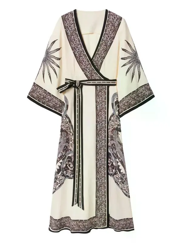 La DoubleJ Wrap Maxi Dress - Grey