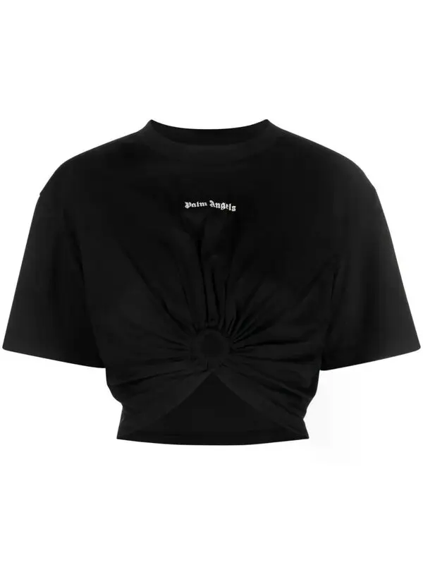 Palm Angels Ring-embellished Cropped T-shirt