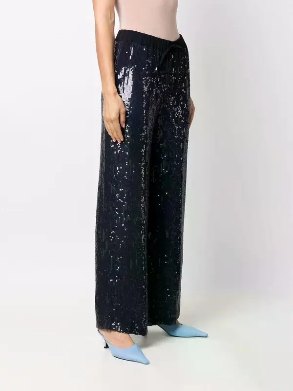 P.a.r.o.s.h Sequined Wide-leg Trousers - Blue