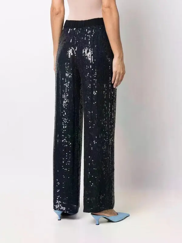 P.a.r.o.s.h Sequined Wide-leg Trousers - Blue