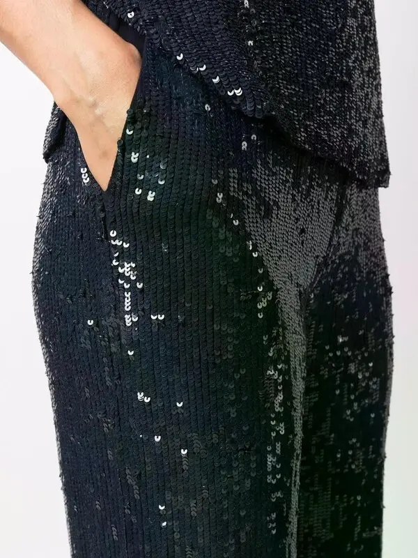 P.a.r.o.s.h Sequined Wide-leg Trousers - Blue