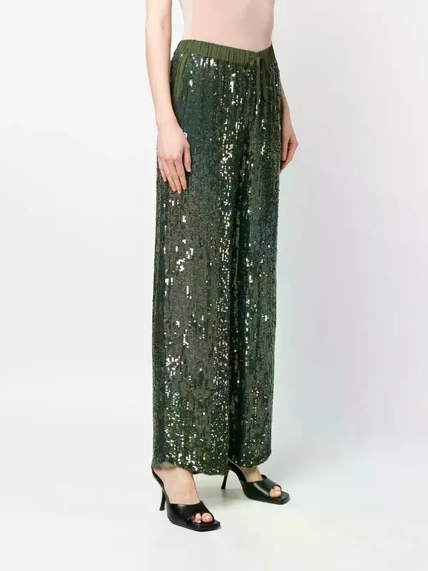 P.a.r.o.s.h Sequin Embellished Trousers - Green