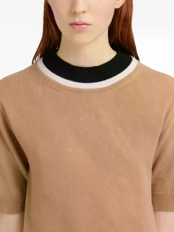 Marni Two-tone Knitted Top With Contrast Collar