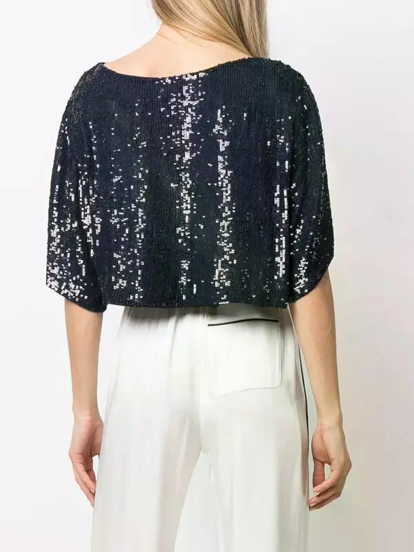 P.a.r.o.s.h Sequined Cropped Blouse
