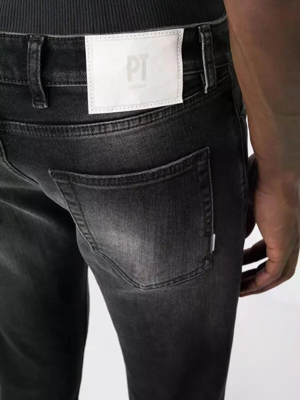 PT TORINO Logo-patch Skinny Jeans - Black