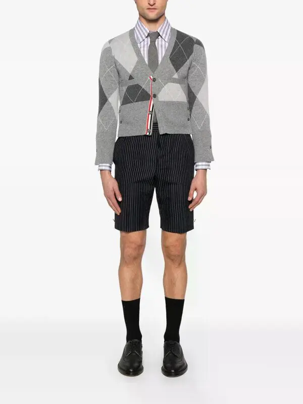 Thom Browne Argyle-pattern Cashmere Cardigan