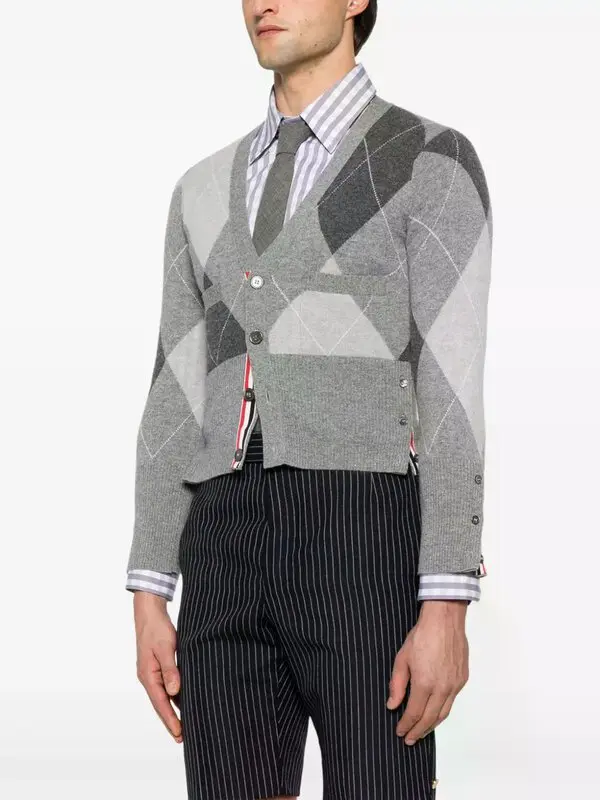 Thom Browne Argyle-pattern Cashmere Cardigan