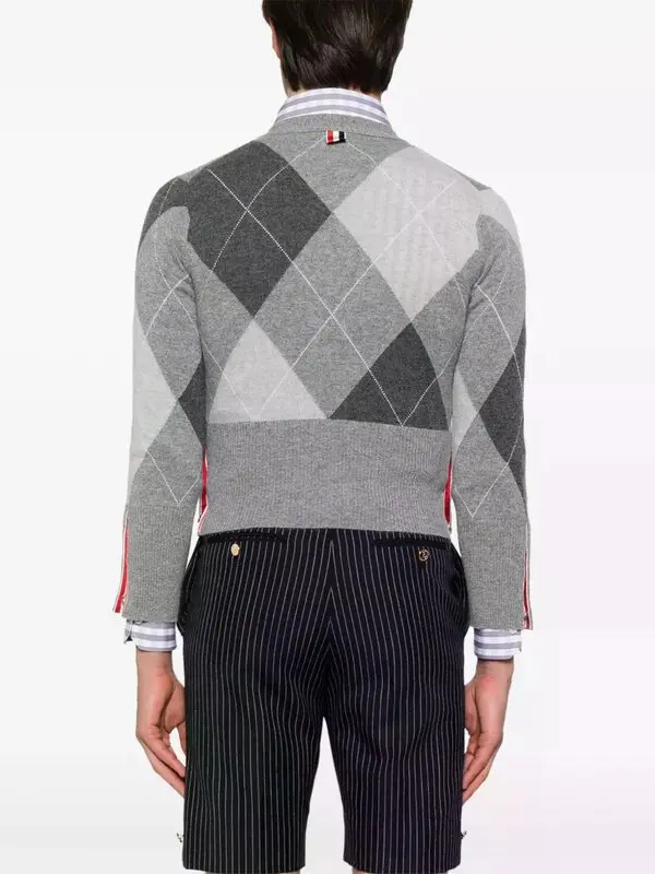 Thom Browne Argyle-pattern Cashmere Cardigan